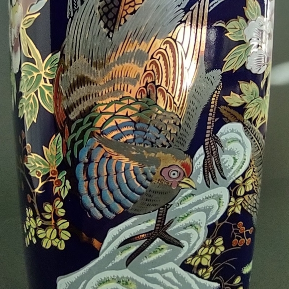 Interpur | Accents | Vintage Japanese Cobalt Blue Gold Pheasants ...